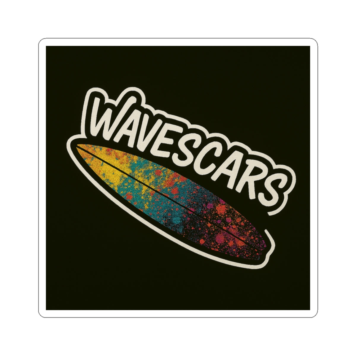 Wave Scars Vinyl Sticker — Paint blast Surfboard Design – WAVESCARS
